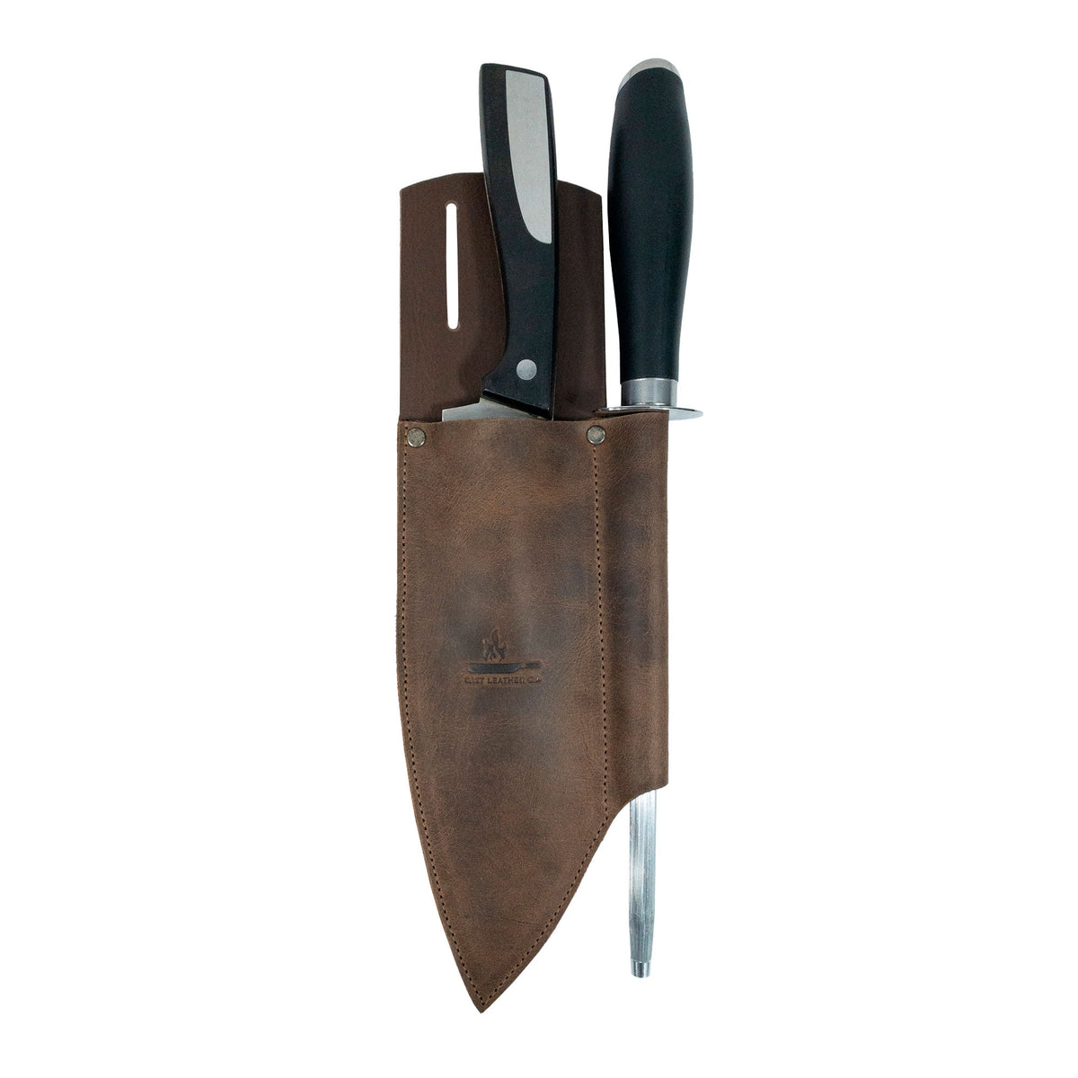 Knife Sheath with Sharpener Slot — StockyardX, The Leather Store