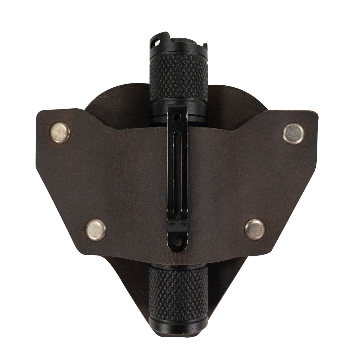 Riveted Mini Flashlight Holder for Belt — Stockyard X, The Leather Store