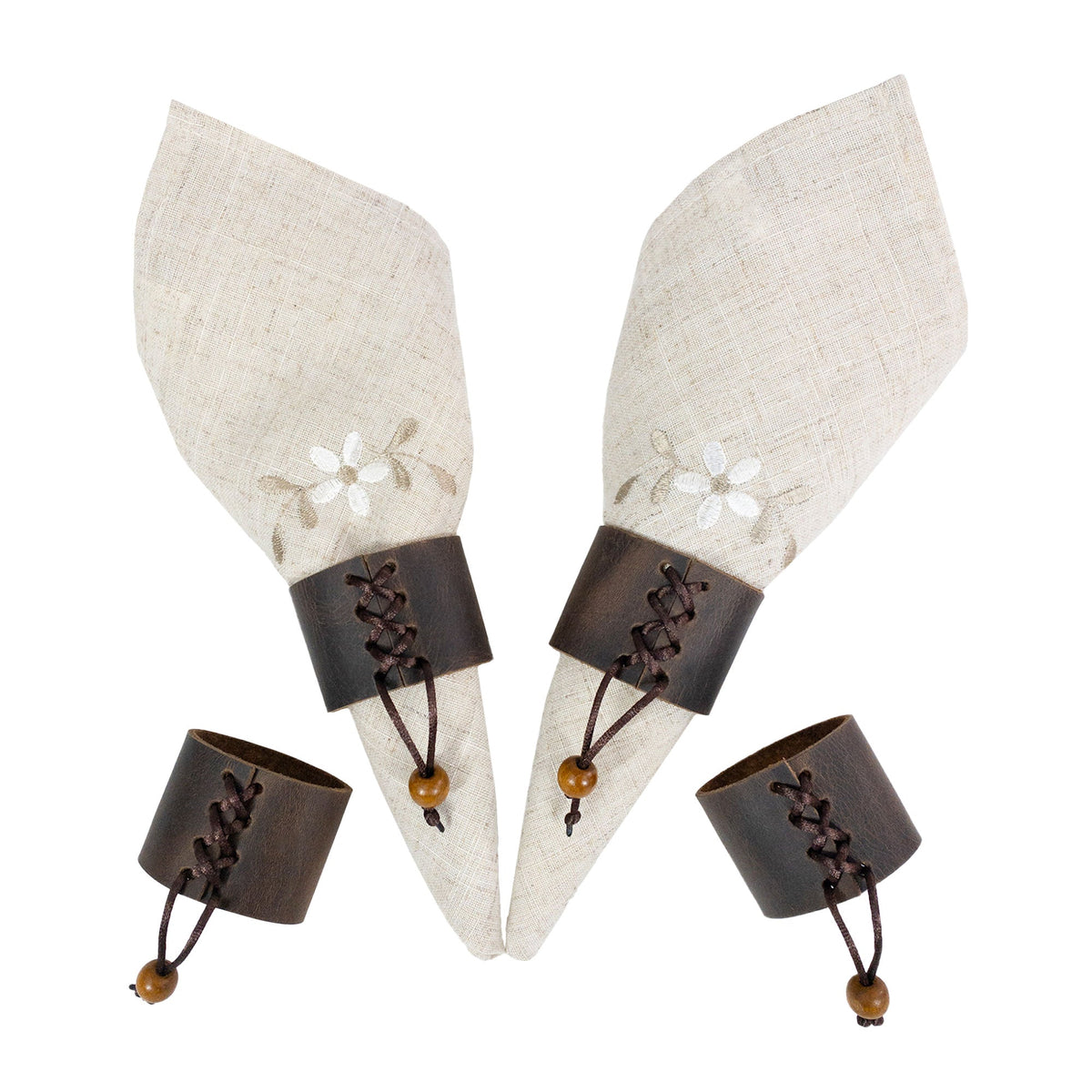 Set of 4 Napkin Ring Holders for Weddings — Stockyard X, The Leather Store