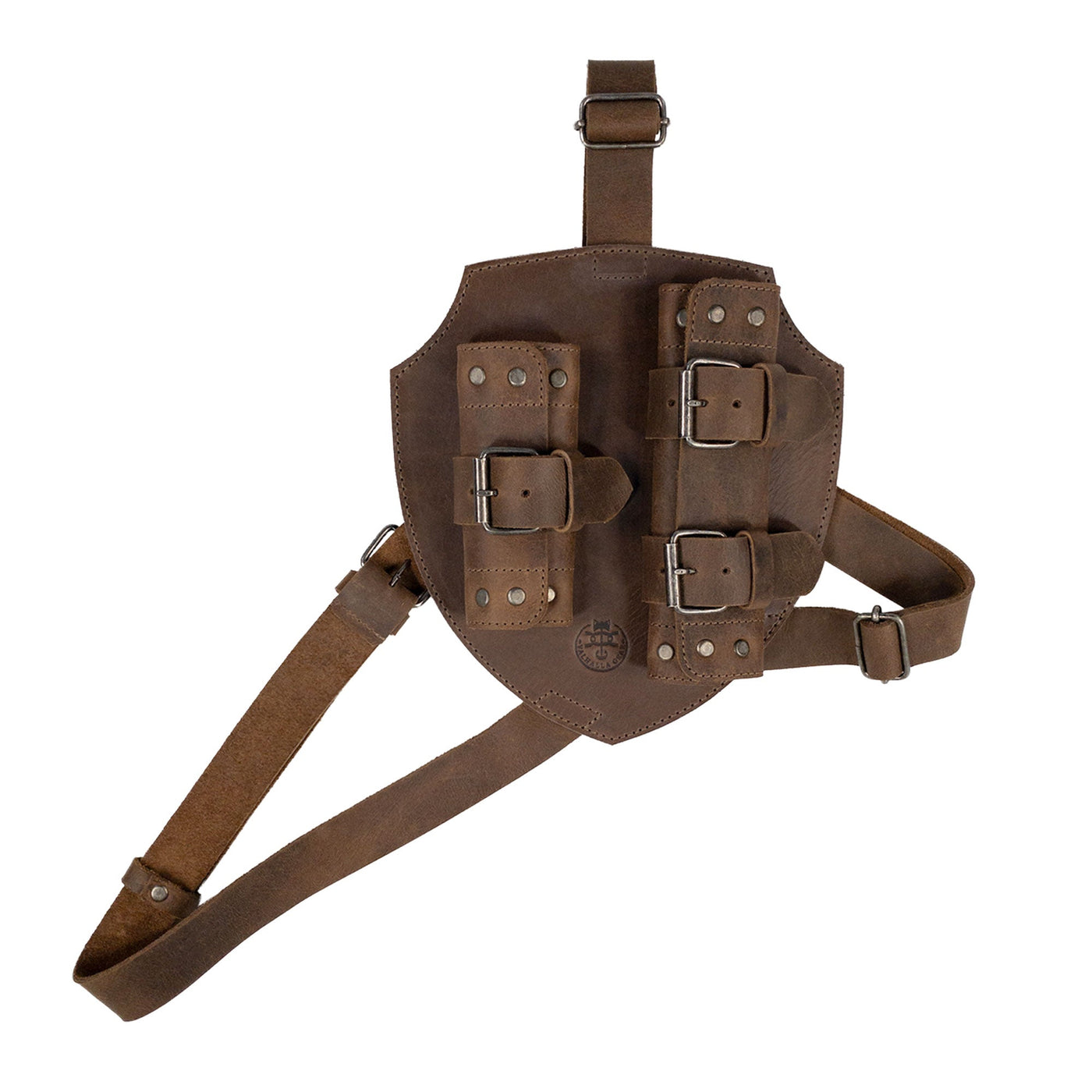 Medieval Back Double Sword Shoulder Frog — Stockyard X, The Leather Store