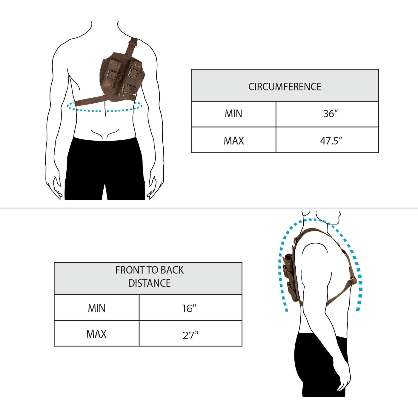Medieval Back Double Sword Shoulder Frog — Stockyard X, The Leather Store