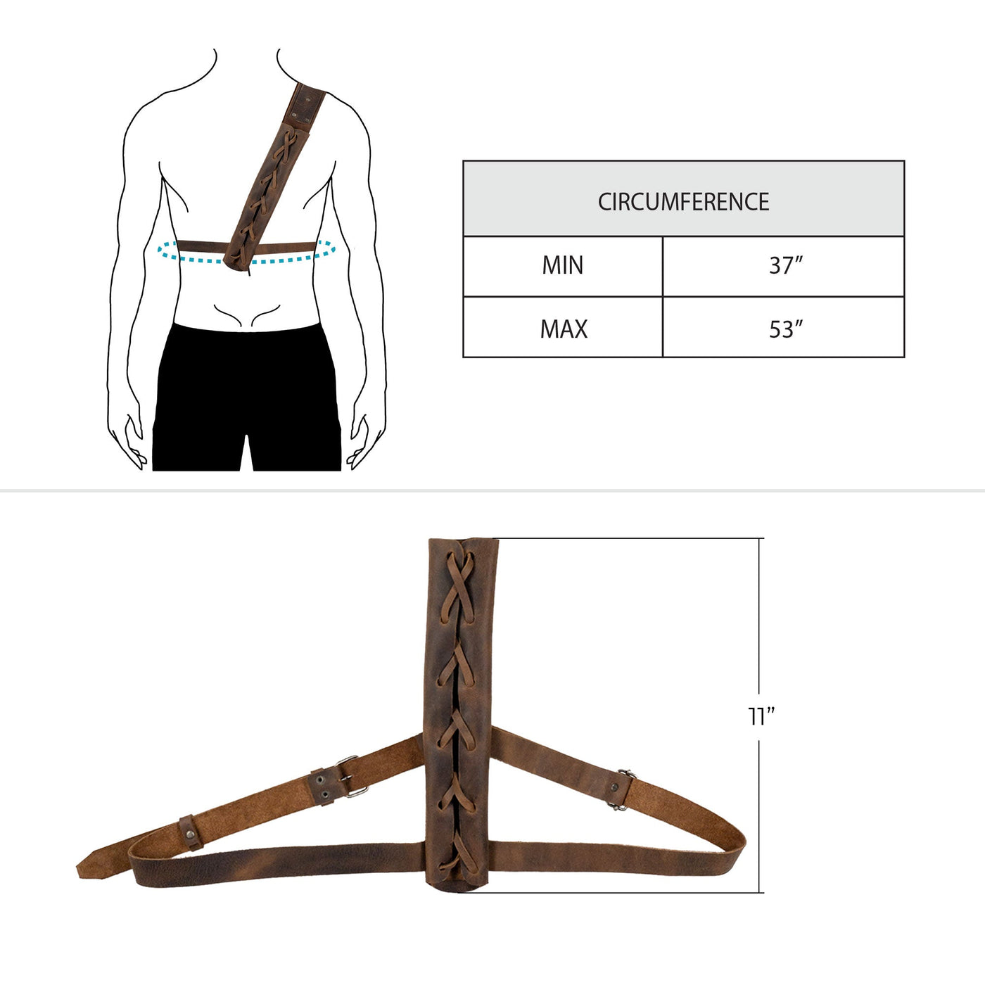 Medieval Back Sword Shoulder Frog — Stockyard X, The Leather Store