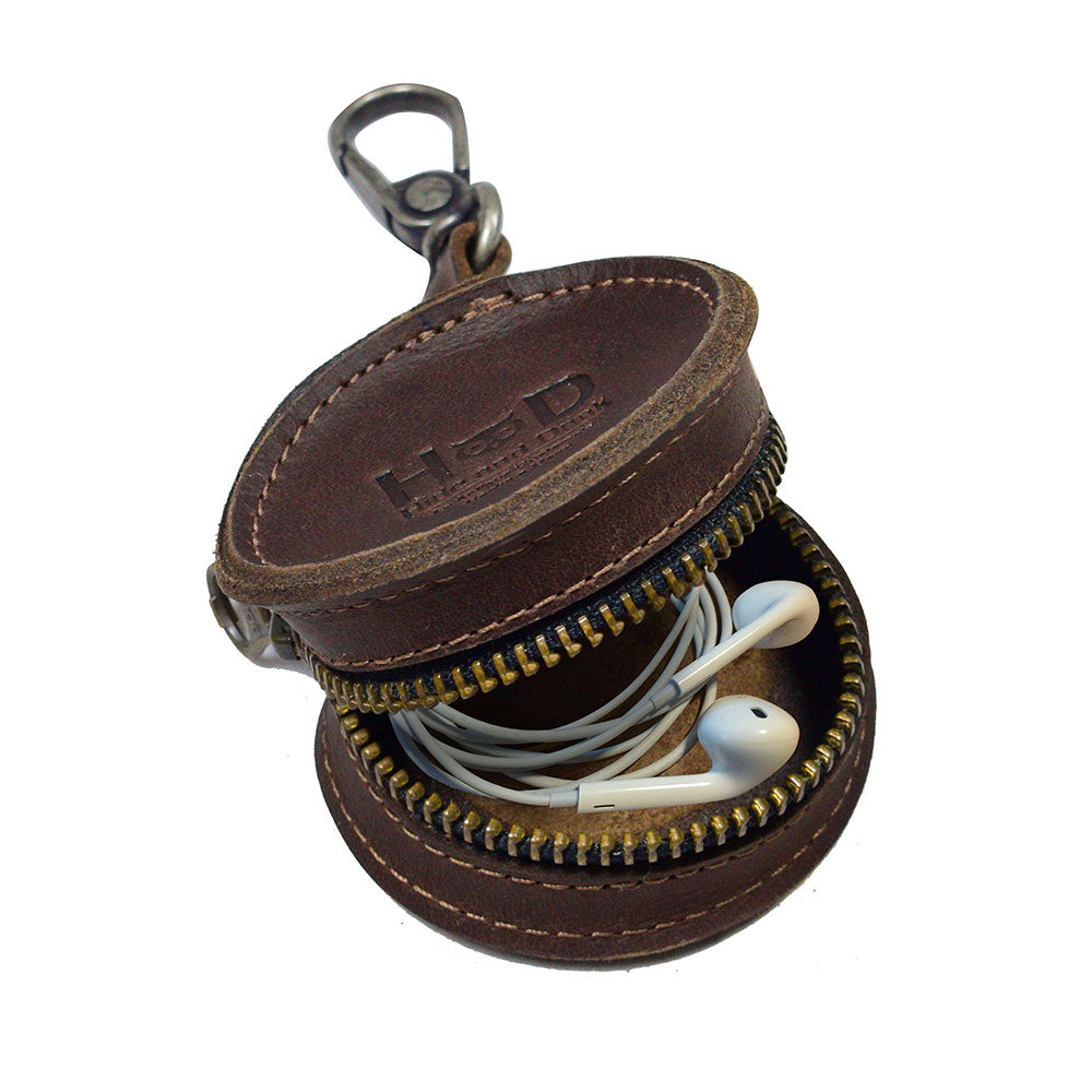 Durable Leather Earbud Case — Stockyard X 'The Leather Store'
