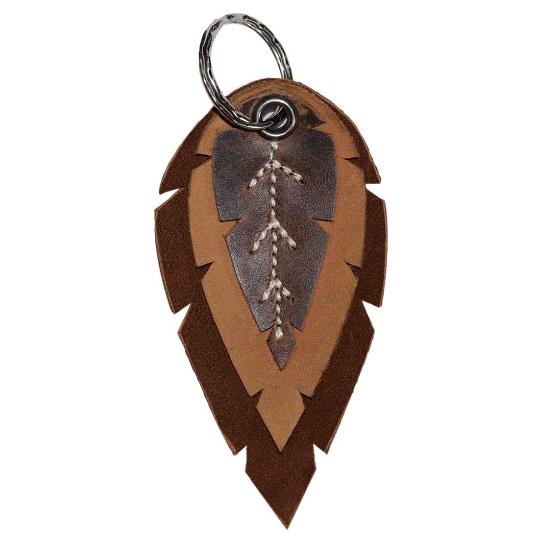 Leaves Keychain — Stockyard X, The Leather Store